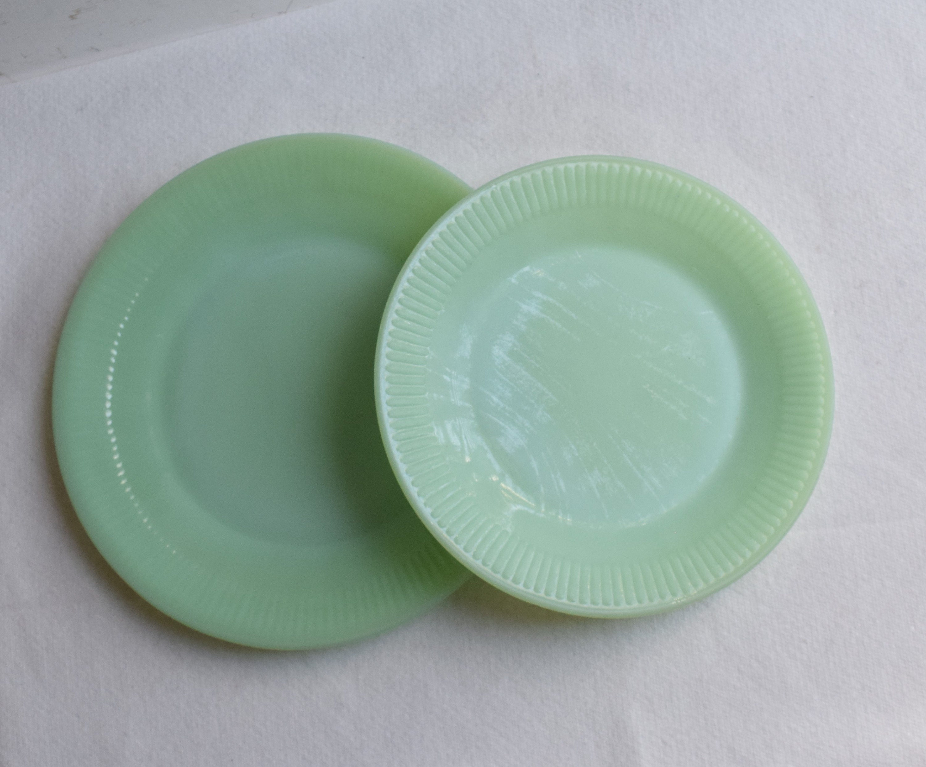 Vintage Jadeite Fire King Dinnerware Set: Jane Ray 6-piece Place ...