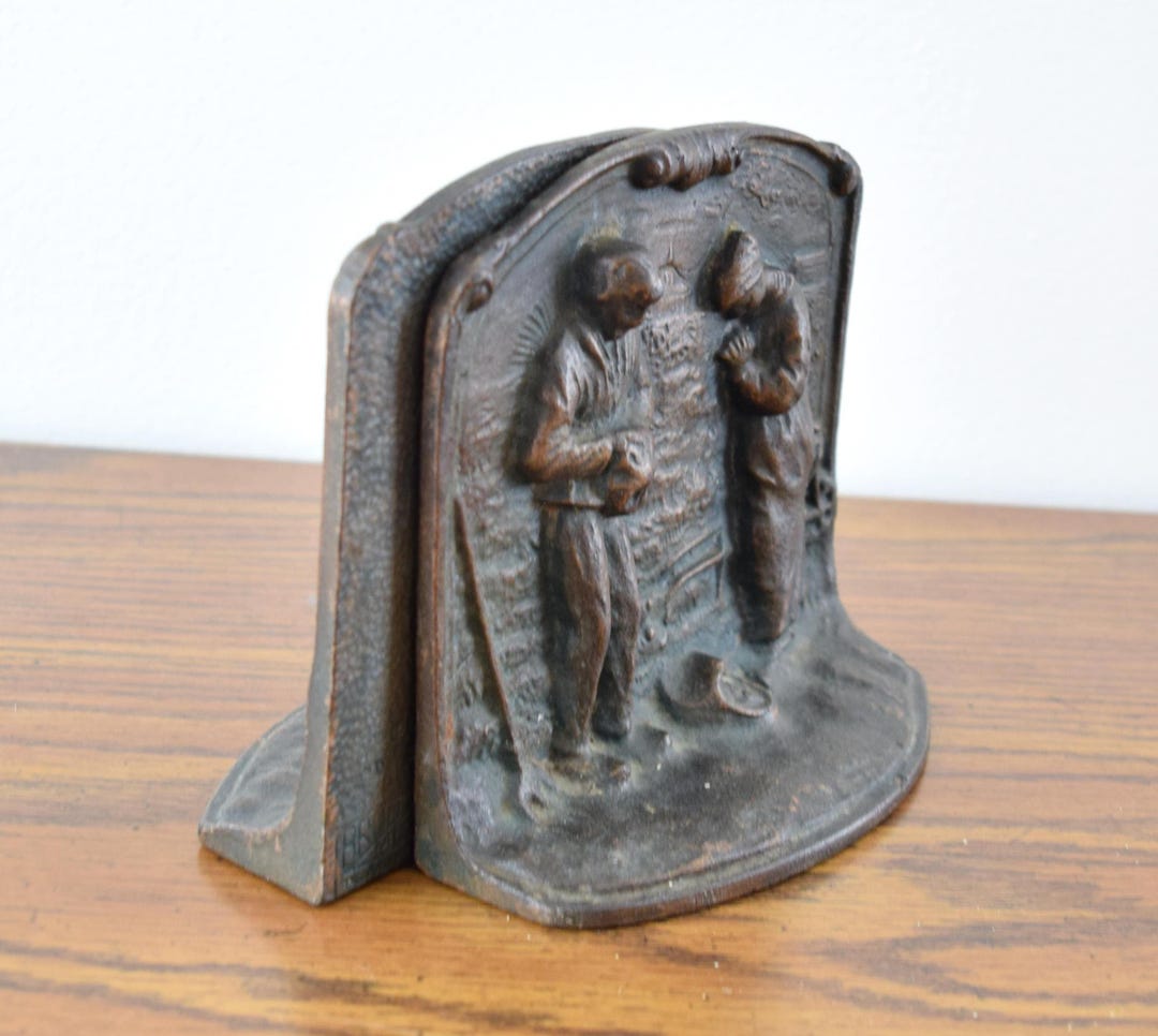 Antique Bronze the Angelus Bookends Copper Finish Ornamental - Etsy