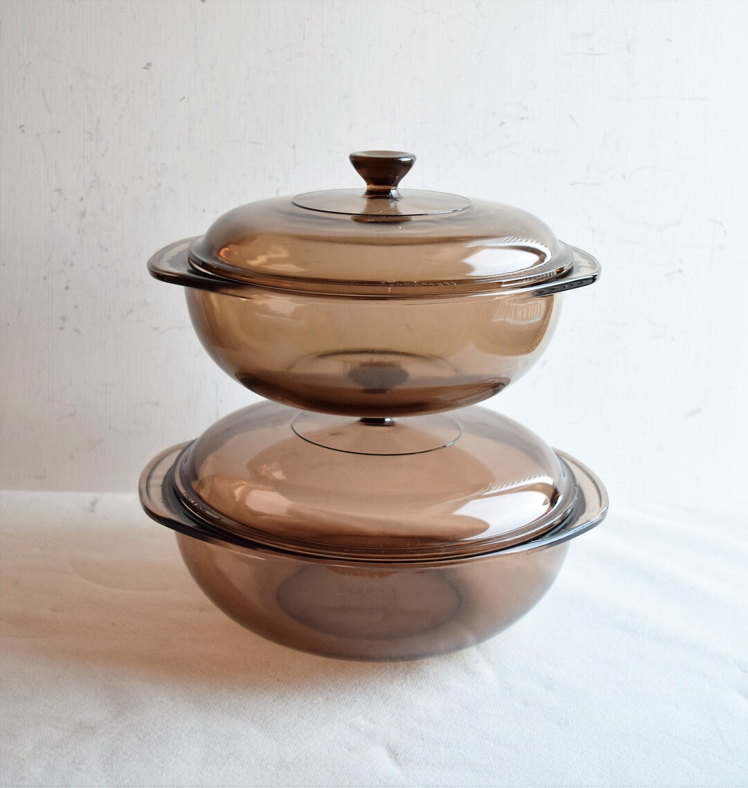 Set of 4 Piece Brown Pyrex Casserole Dishes With Lid/pyrex for Oven and ...