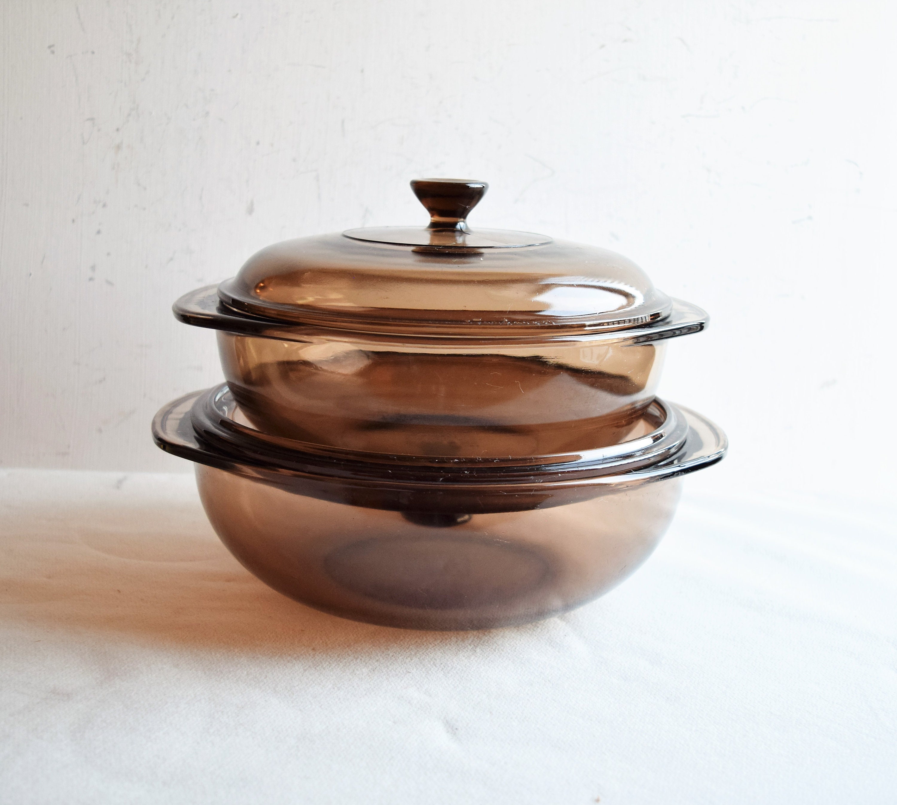Set of 4 Piece Brown Pyrex Casserole Dishes With Lid/pyrex for | Etsy