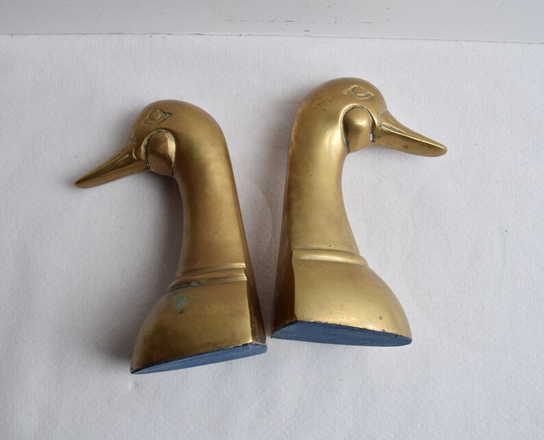 Vintage Set Of 2 Brass Duck Head Bookends/Brass Ornamental/ | Etsy