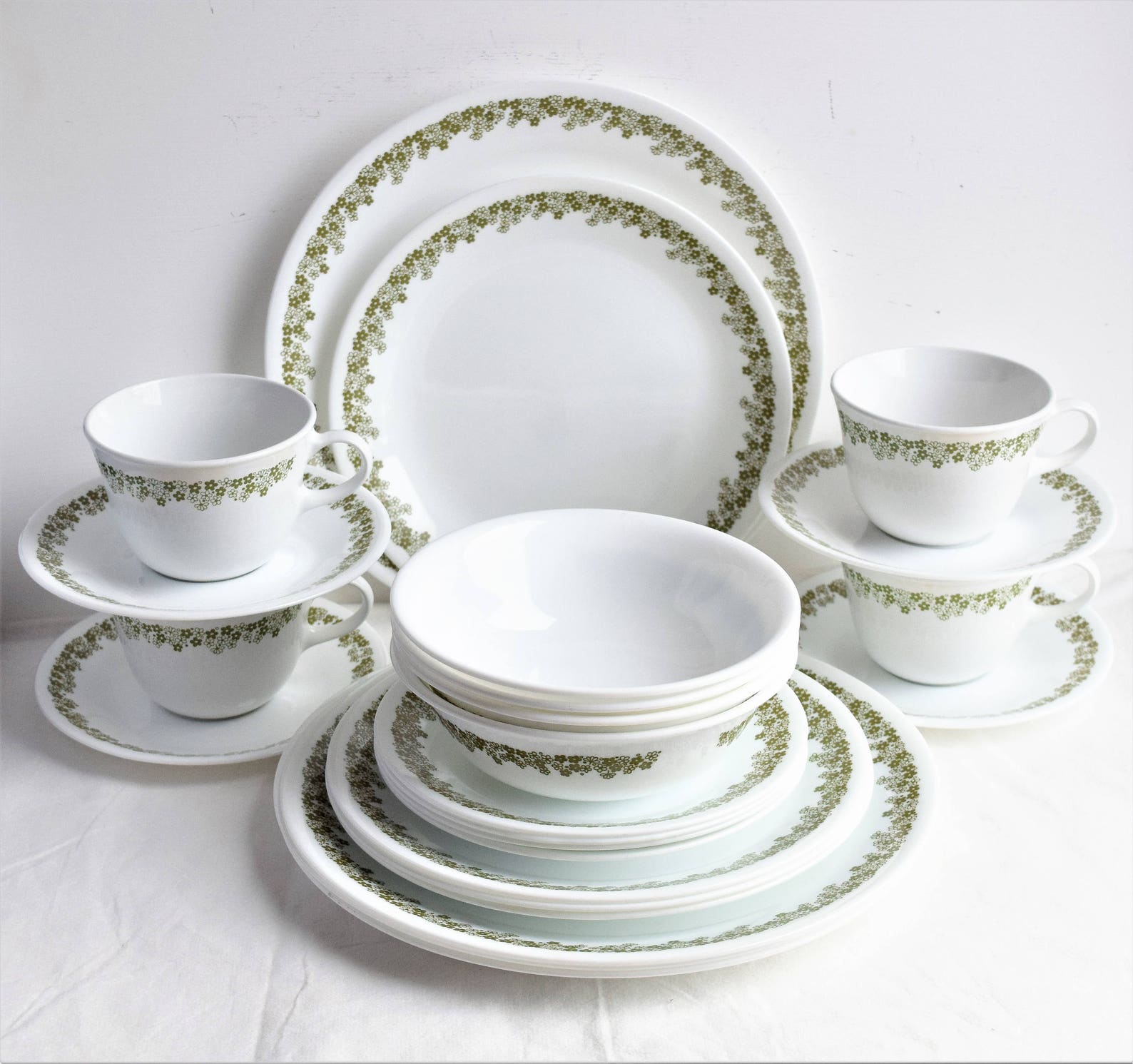 Set of 24 Piece Corelle spring Blossom Dinnerware - Etsy