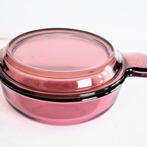 Set of 9 Piece Corning Vision Cranberry Cookware With Lid and Teflon - Etsy