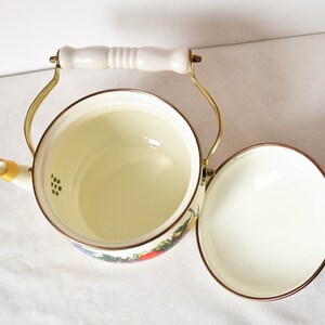 Vintage Cream Colored Enamel Teapot/ Cream Teapot - Etsy