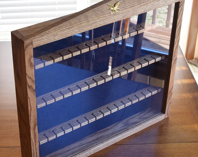 Large Wooden Collector's Rack With Glass Window for Collectible Spoons ...