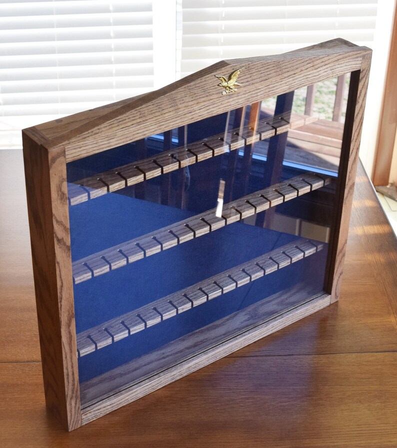Large Wooden Collector's Rack With Glass Window for - Etsy