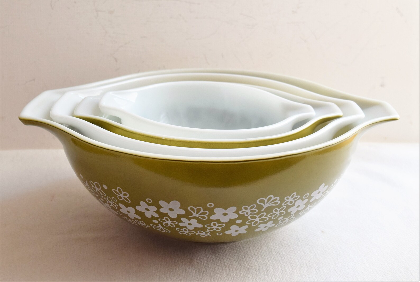 Set of 4 Pyrex Spring Blossom Cinderella Mixing Bowls/glass - Etsy