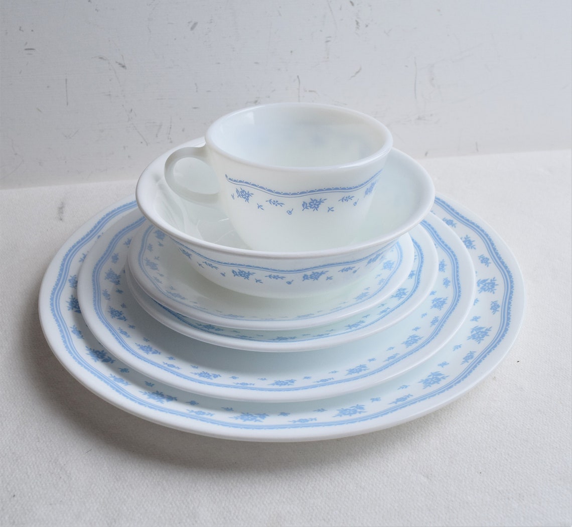 Corelle Morning Blue Dinnerware Set of 12-piece - Etsy