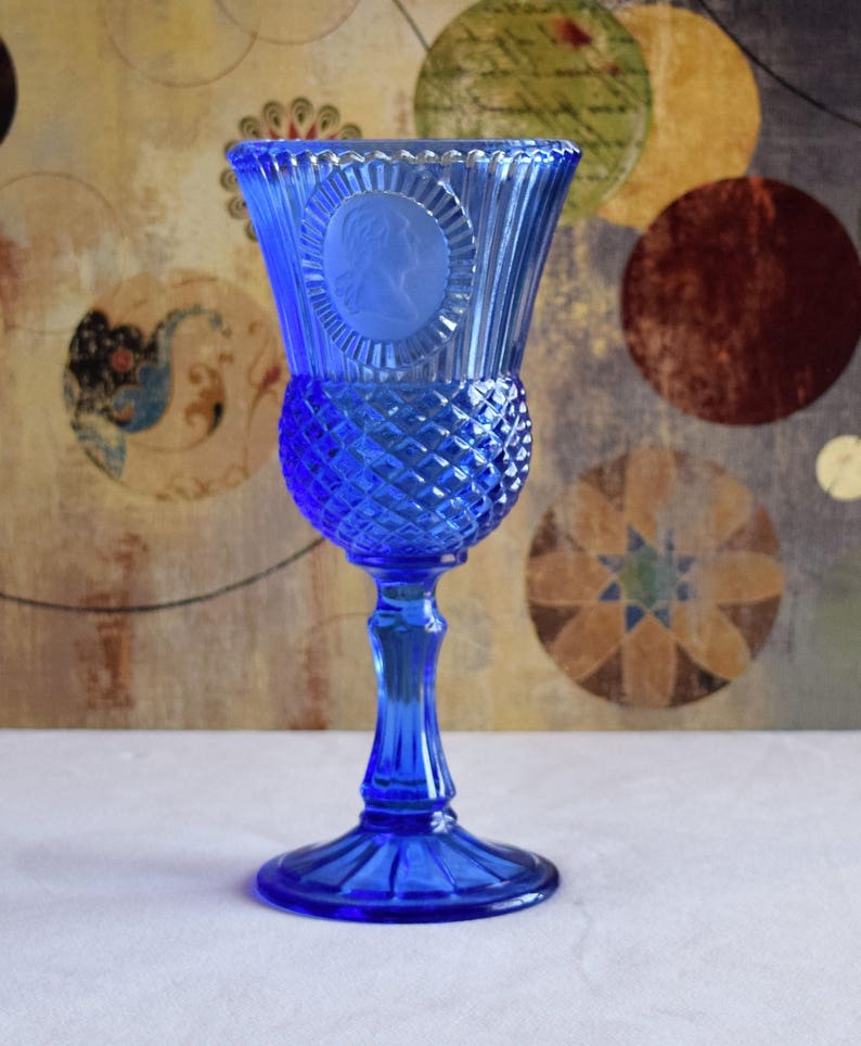 Set of 2 Vintage Cobalt Blue Avon Wine Goblets / Avon George | Etsy