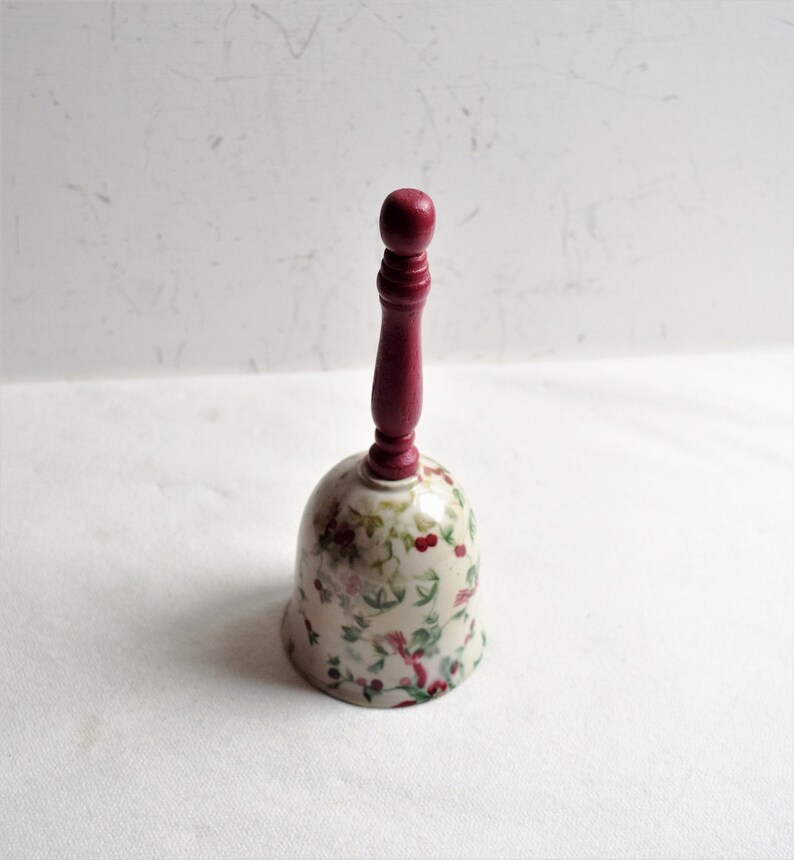 Vintage Decorative Ceramic Bell With Wooden Handle/ceramic - Etsy
