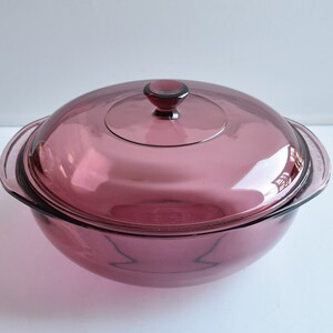 Set of 9 Piece Corning Vision Cranberry Cookware With Lid and Teflon - Etsy