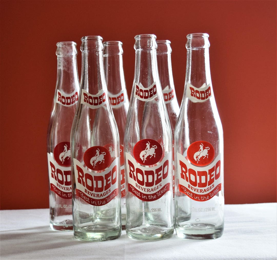 Set of 6 Rodeo Soda Bottles "best in the West" 10 FL. OZ./ Collectible ...