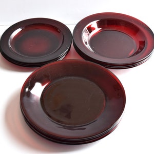 Ruby Red Glass Dinnerware Set of 20 Pieces - Etsy