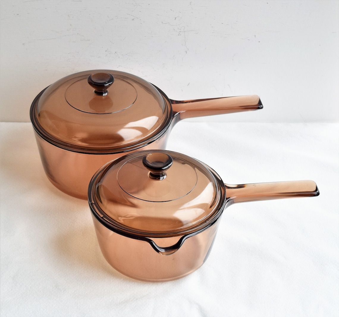 Vintage Corning Vision Smoked Glass Cookware Set - 8 Piece - Etsy