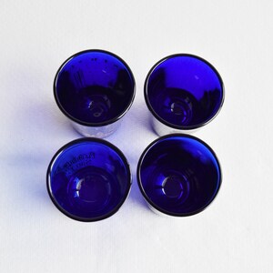 Set of 4 Royal Blue Shot Glasses/novelty Barware/ Blue Libbey Shot ...