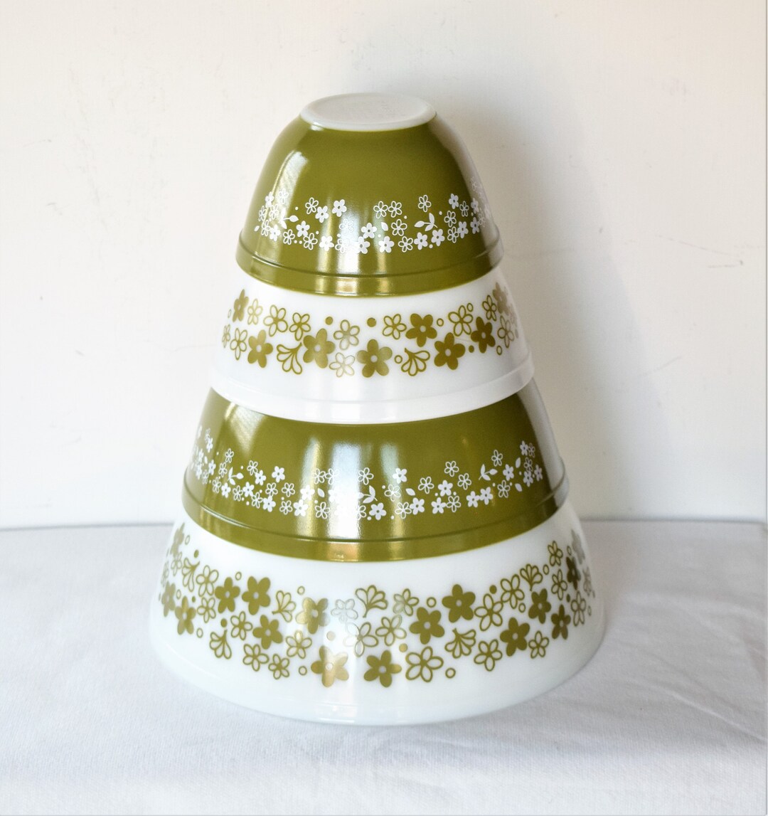 Set of 4 Spring Blossom Pyrex Mixing Bowls/glass Bakeware/pyrex ...