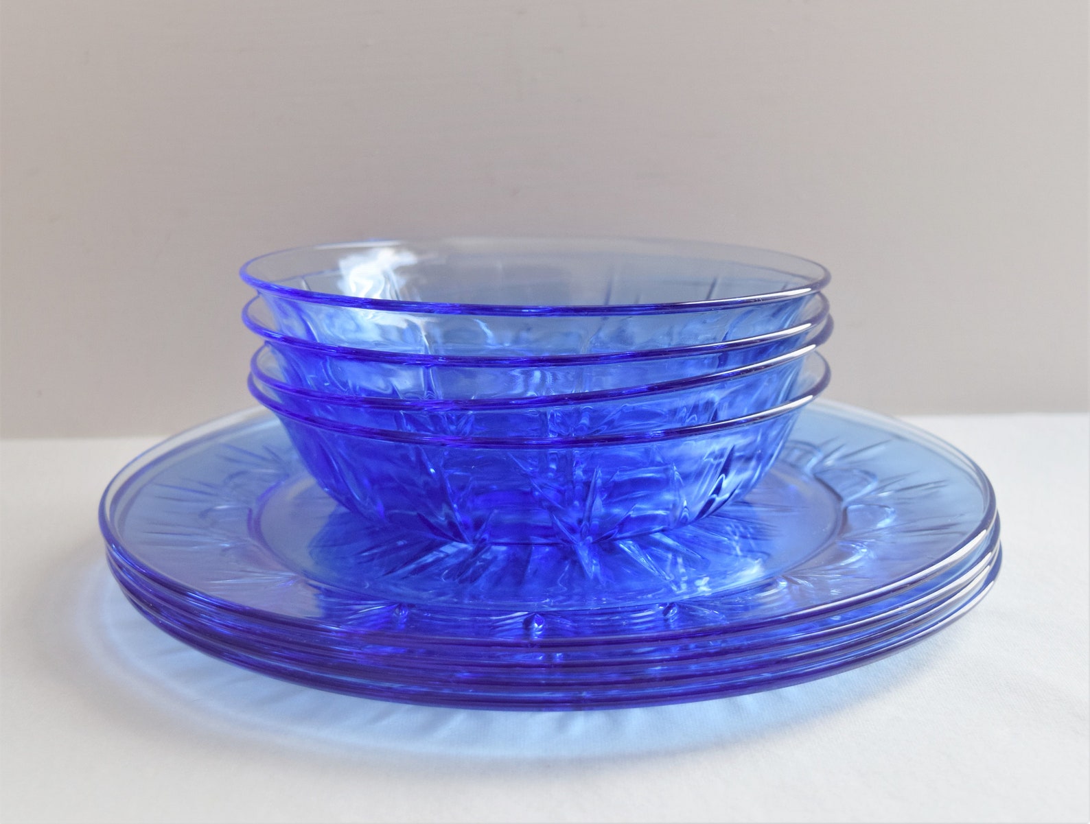 Set of 12 Pieces Avon American Blue Classic Collection Dinnerware / 4 ...