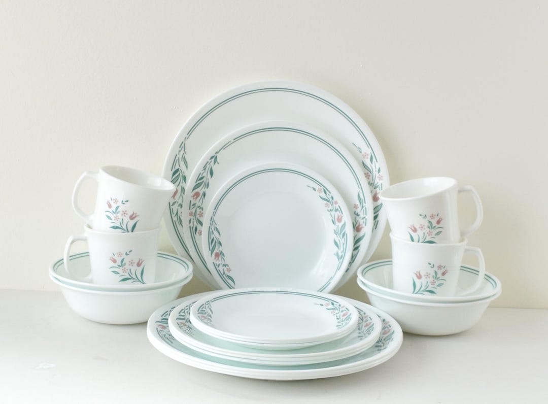 Set of 20 Pieces Corelle Rosemarie Dinnerware Pieces by Corning - Etsy