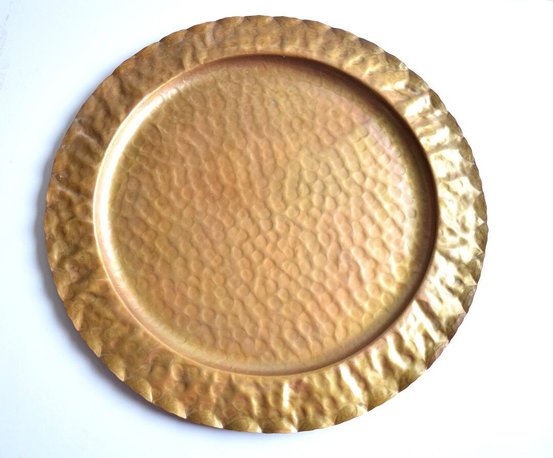 Large Schaffer's Handmade Solid Copper Platter Wall Hanging 15" Wide ...