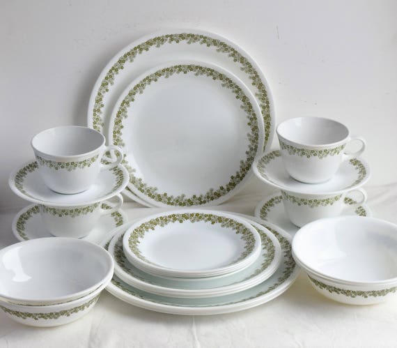 Set of 24 Piece Corelle spring Blossom Dinnerware | Etsy
