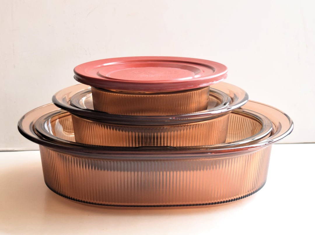 Set of 6- Pieces Vision Corning Smoked-glass Cookware Lids - Etsy
