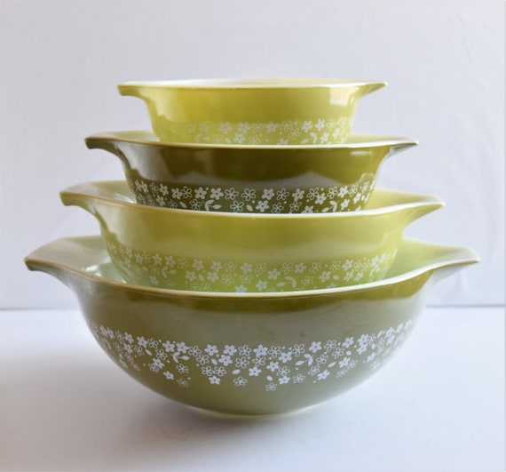 Set of 4 Pyrex Spring Blossom Cinderella Mixing Bowls/glass | Etsy