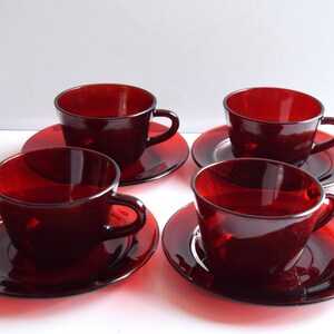 Ruby Red Glass Dinnerware Set of 20 Pieces - Etsy