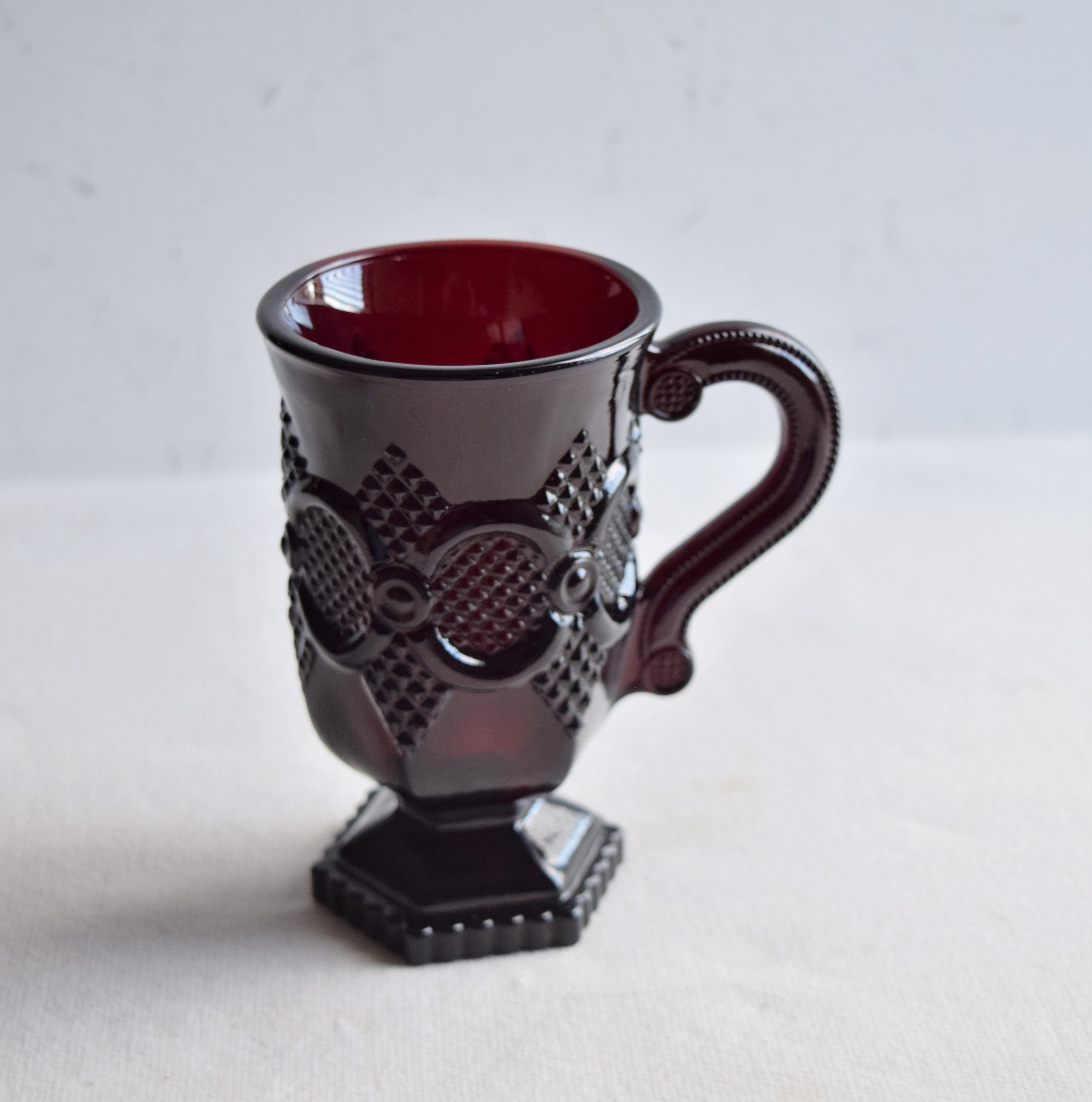 Set of 4 Avon Cape Cod Red Irish Coffee Mugs/burgundy Coffee - Etsy