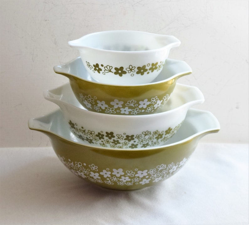Set of 4 Pyrex Spring Blossom Cinderella Mixing Bowls/Glass | Etsy