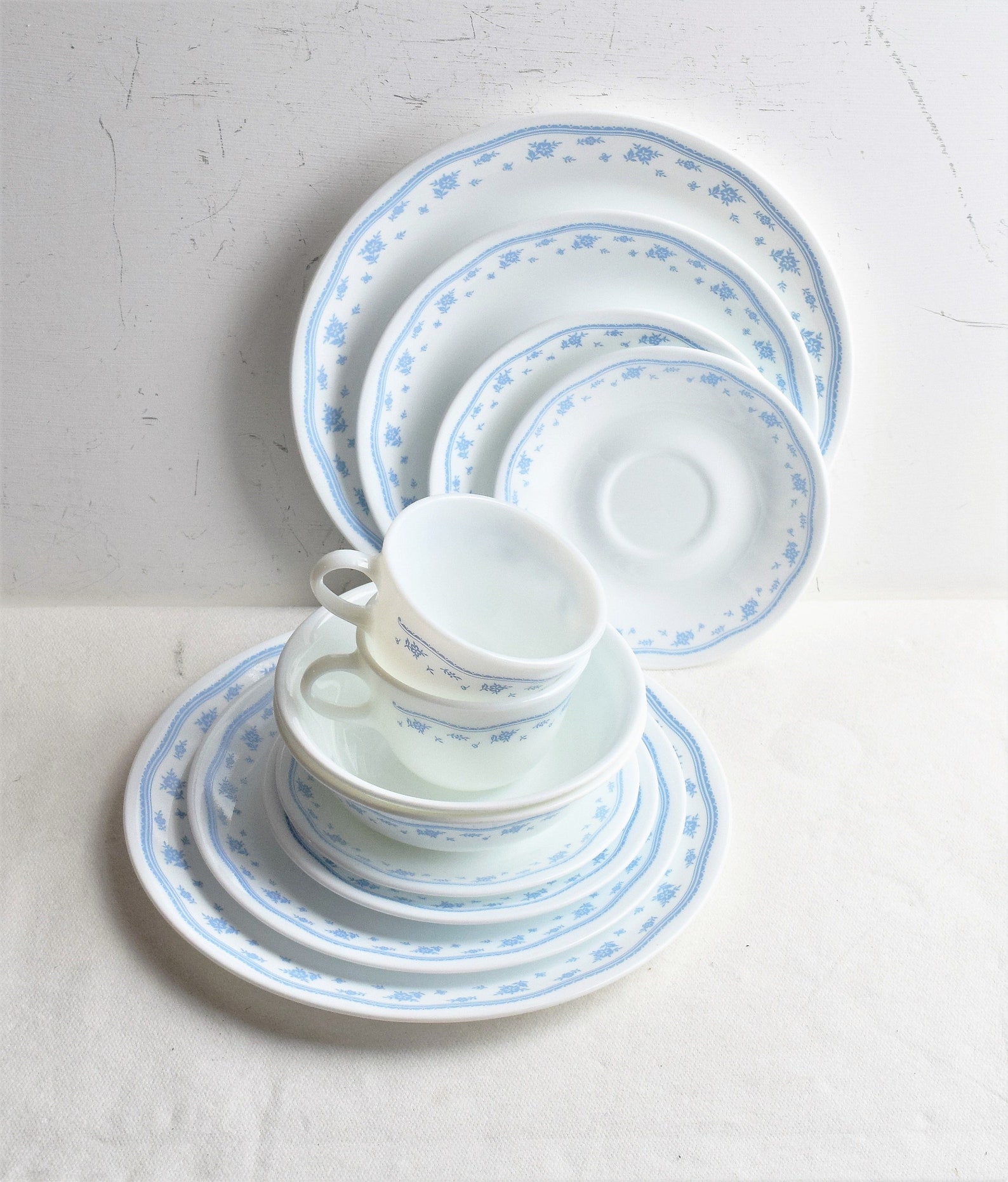 Corelle Morning Blue Dinnerware Set of 12-piece - Etsy
