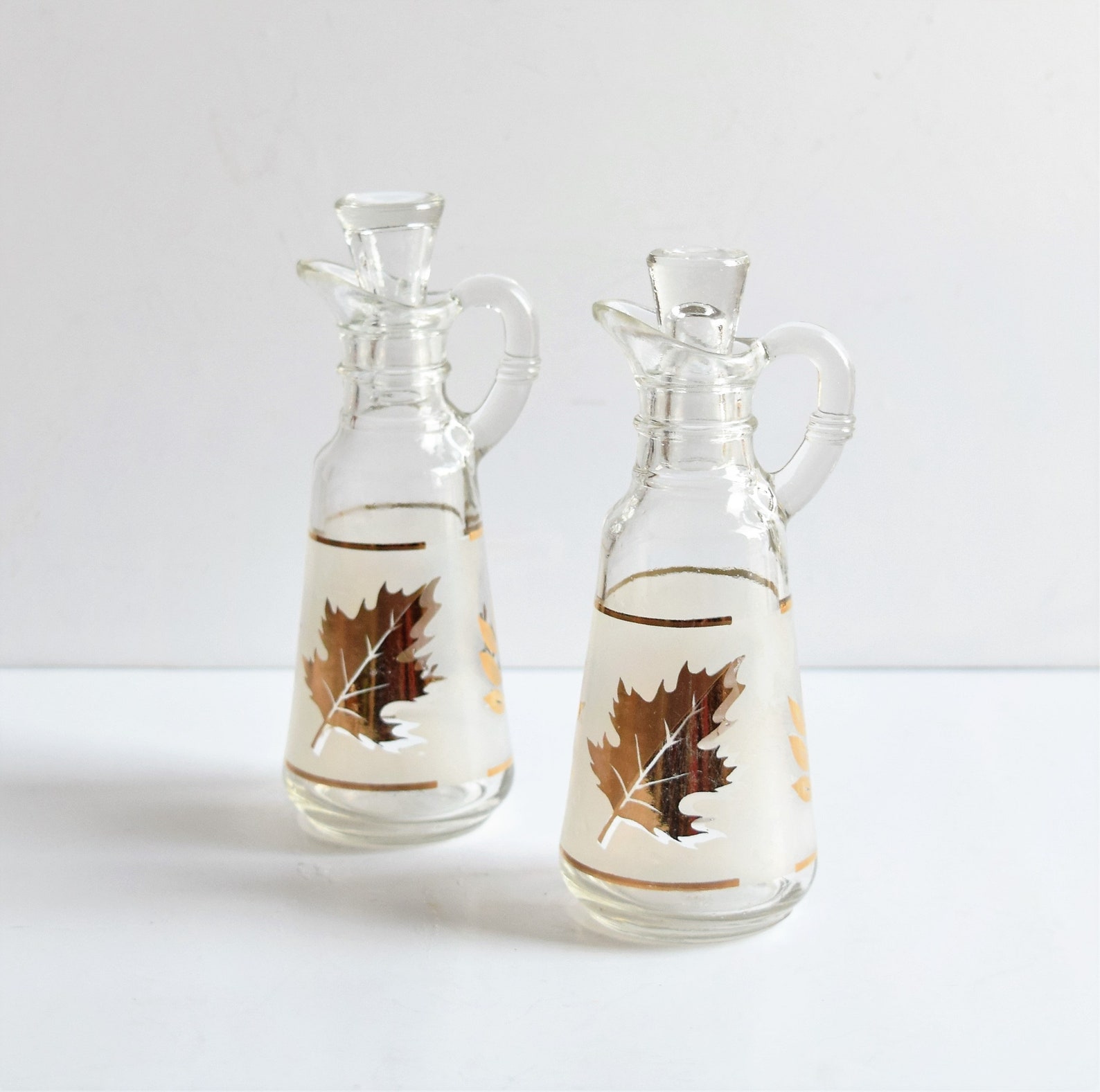 Oil and Vinegar Cruets Set Anchor Hocking Starlyte Glass Dispensers - Etsy