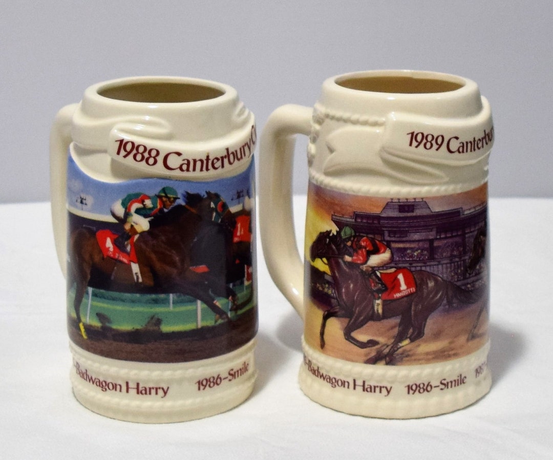 Canterbury Cup Beer Mugs: 1988 & 1989 Equestrian Stein Set - Etsy