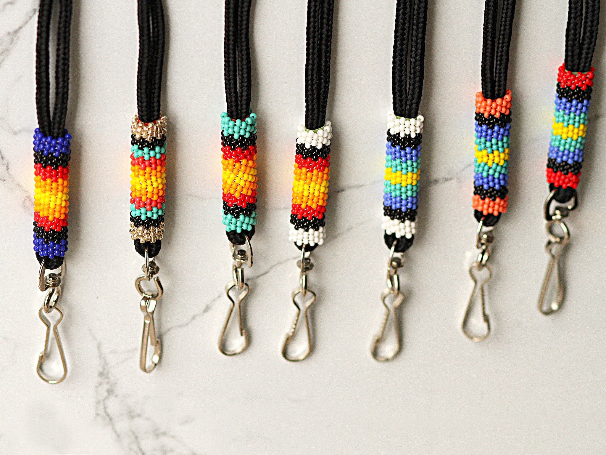 Authentic Native American Beaded Lanyard-turquoise - Etsy