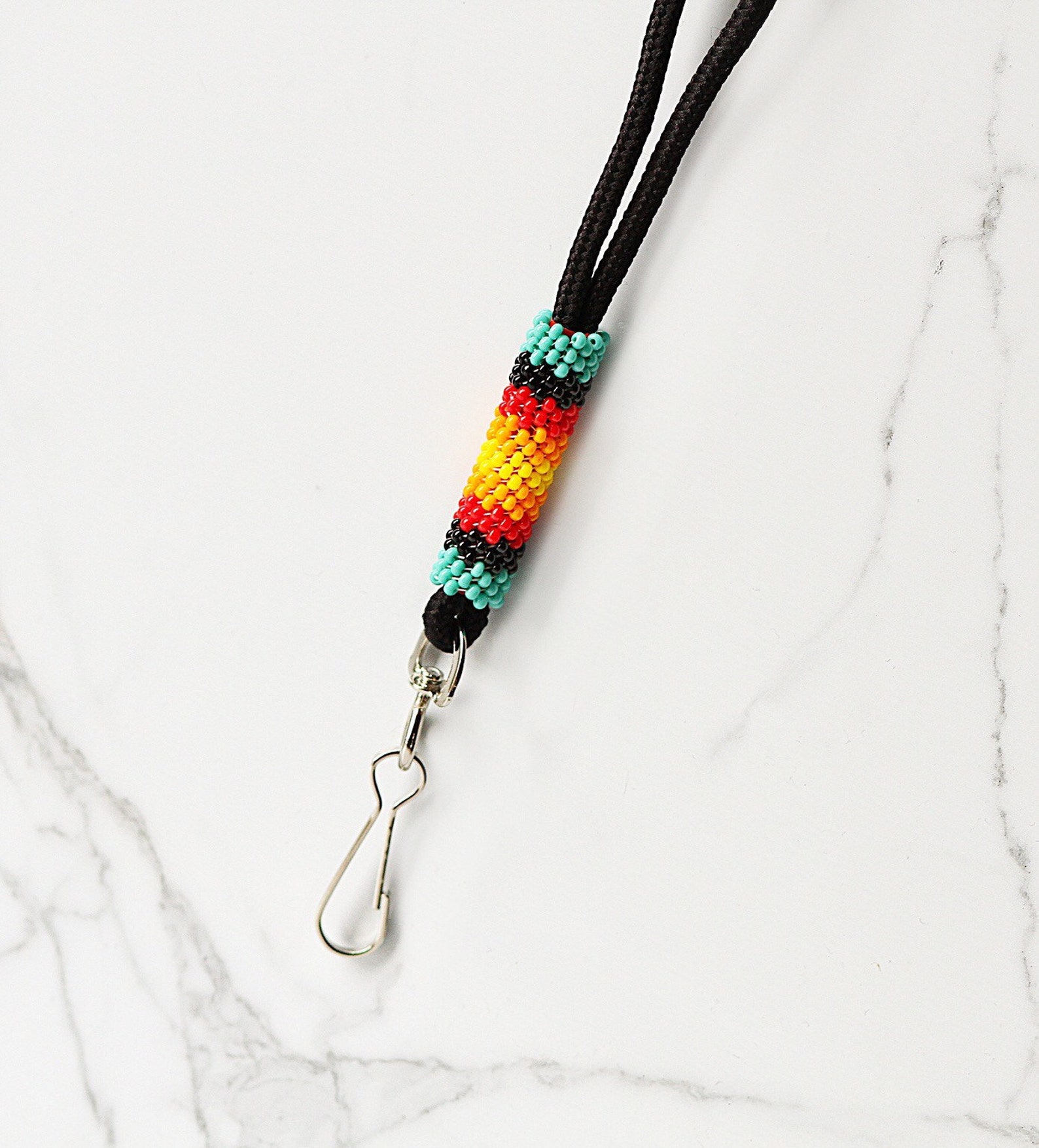 Authentic Native American Beaded Lanyard-turquoise - Etsy