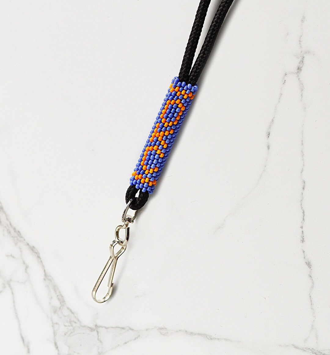 Authentic Native American Beaded Lanyard-oklahoma City Thunder (blue ...