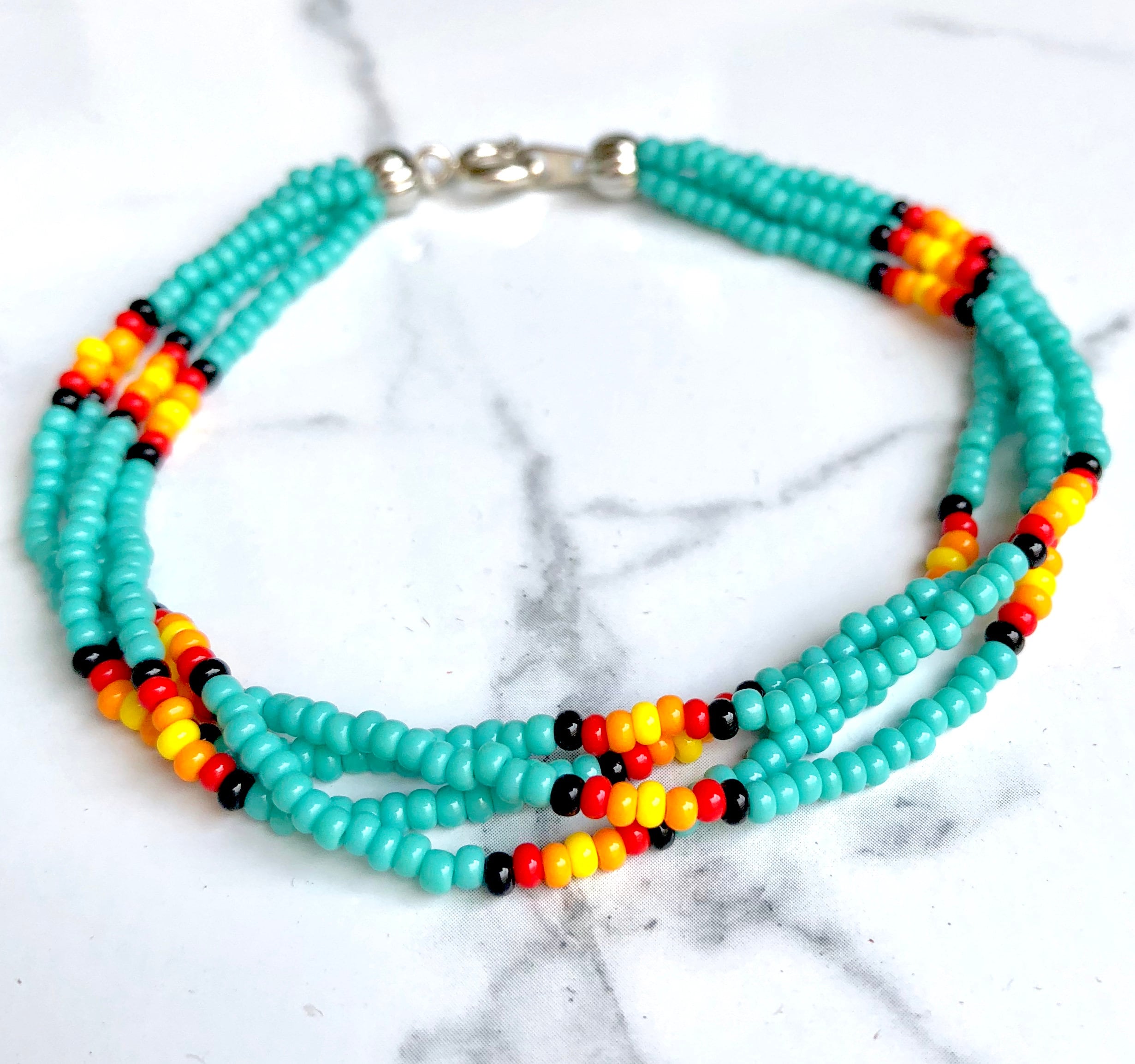 Authentic Native American Beaded Bracelet-turquoise Sunburst - Etsy