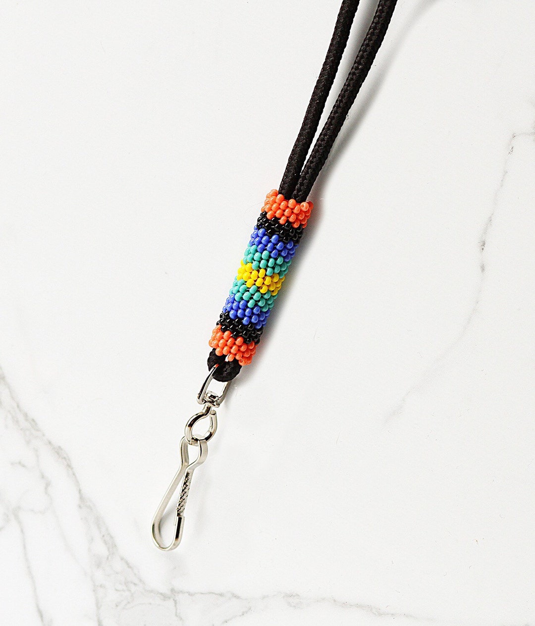 Authentic Native American Beaded Lanyard-coral - Etsy