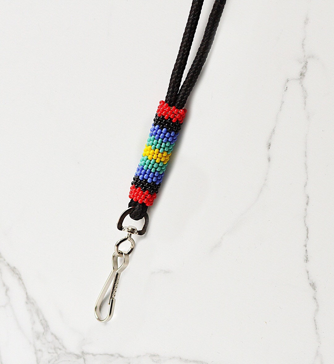 Authentic Native American Beaded Lanyard-red - Etsy