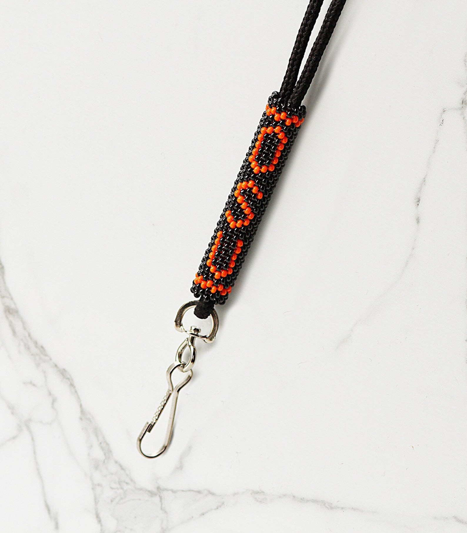 Authentic Native American Beaded Lanyard-oklahoma State Cowboys (black ...