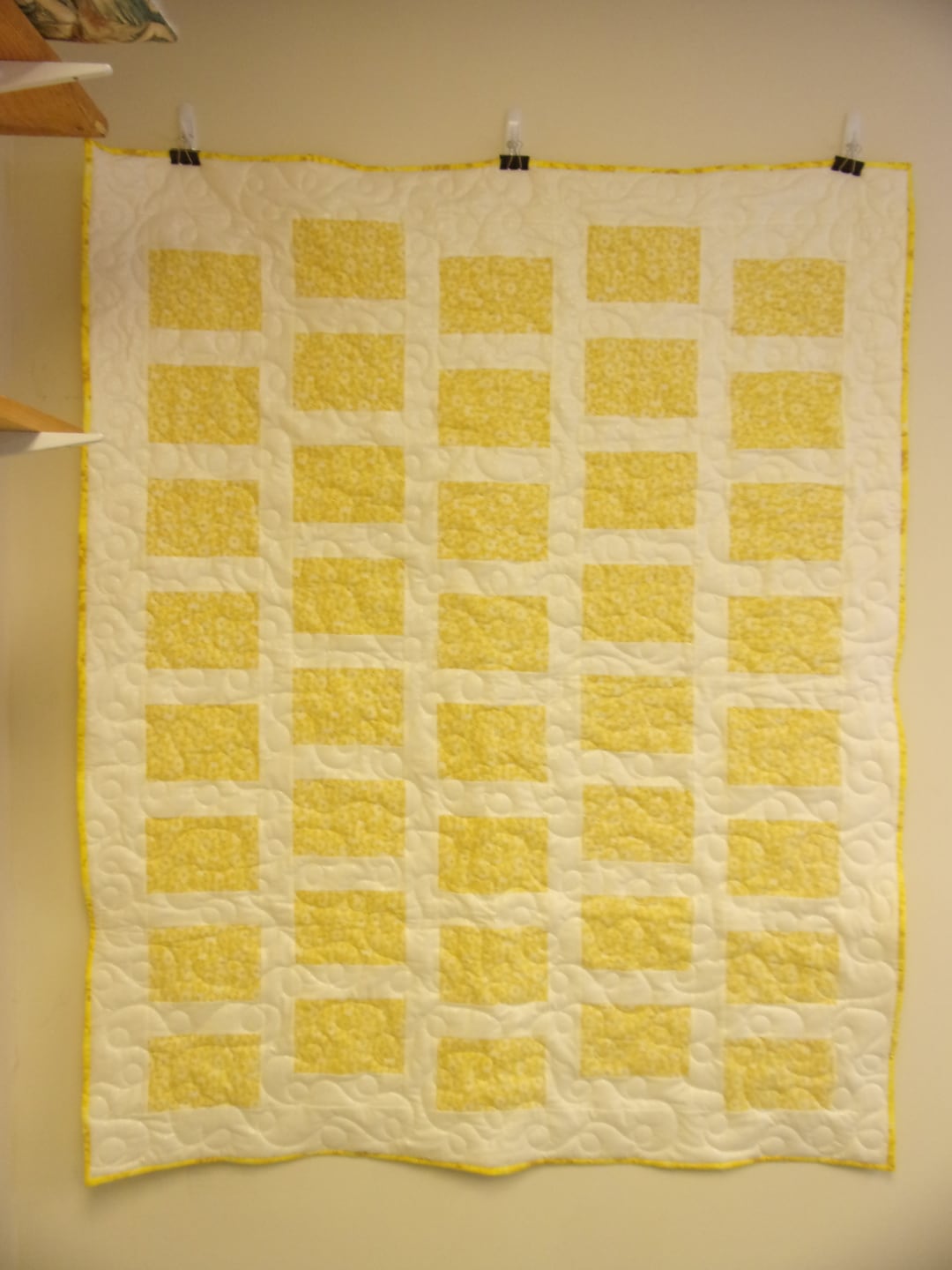 Quilt, Handmade Yellow and Cream Throw Quilt, 48" X 59" - Etsy