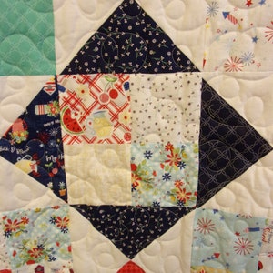 Quilt, Handmade Red White and Bloom Quilt, 79" X 87" - Etsy