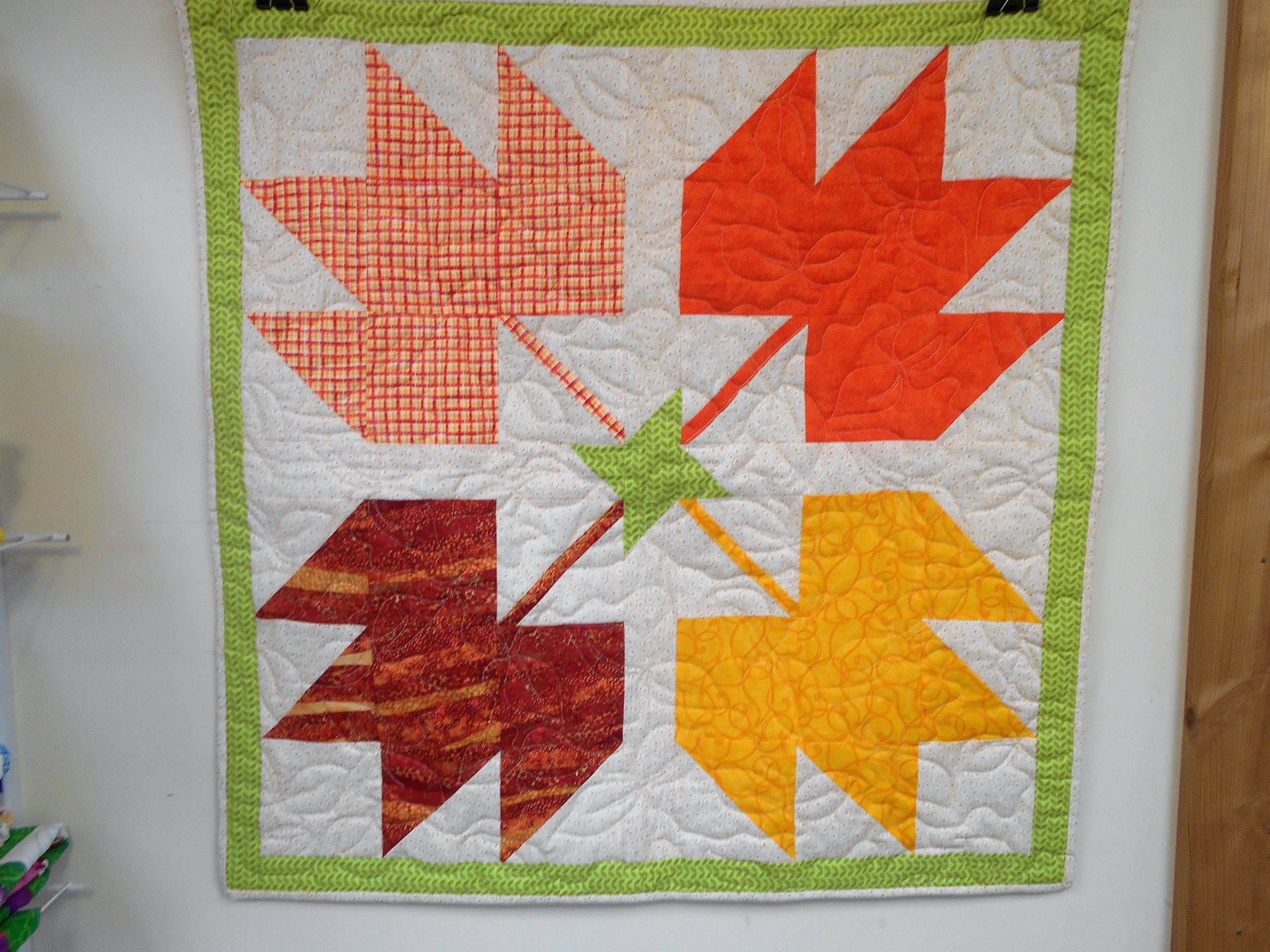 Quilted Maple Leaf Table Topper: Fall Colors, 32" X 32" - Etsy