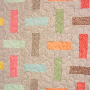 Handmade Patchwork Color Bricks in Gray Quilt, 75" X 87" - Etsy