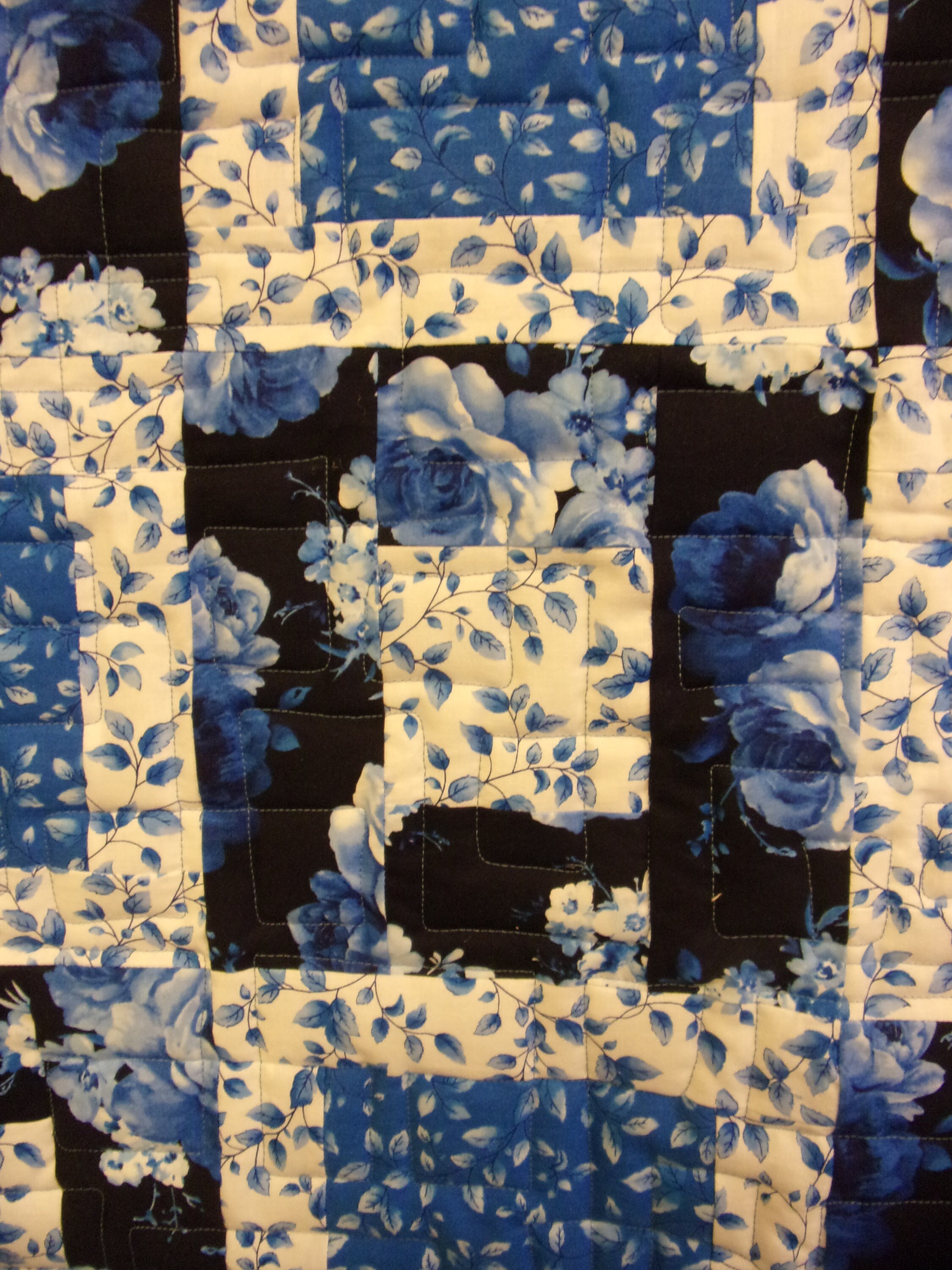 Quilt, Handmade Blue Rose Quilt 47 X 58 - Etsy