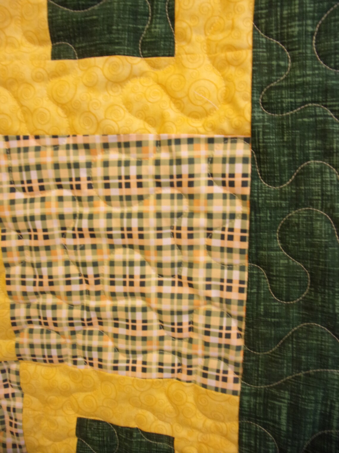 Quilt, Green and Yellow Tractor Plaid Throw Quilt 46" X 61" - Etsy