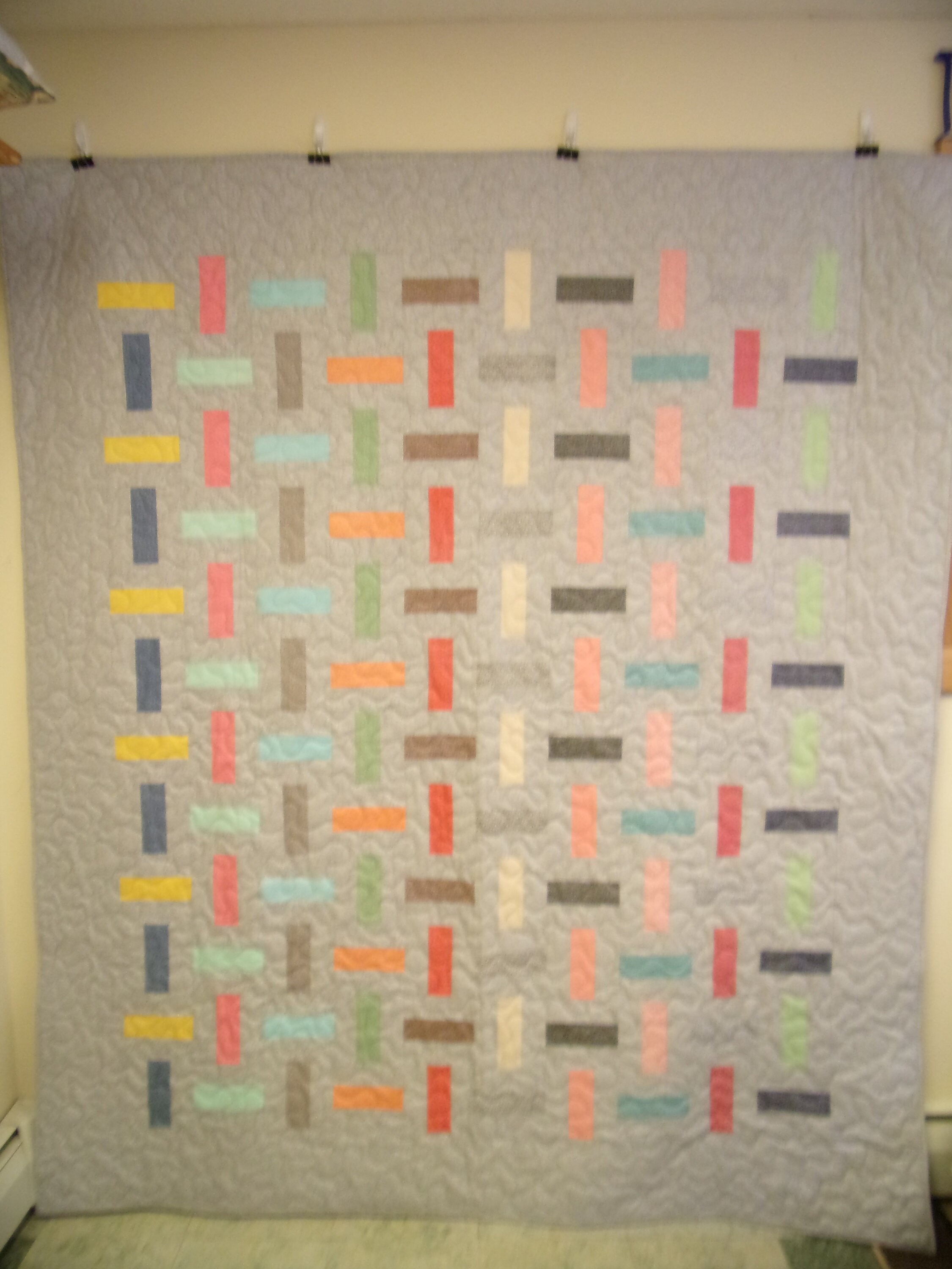 Handmade Patchwork Color Bricks in Gray Quilt 75 X - Etsy