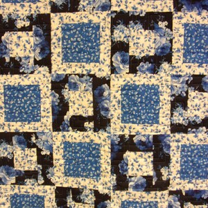 Quilt, Handmade Blue Rose Quilt 47" X 58" - Etsy
