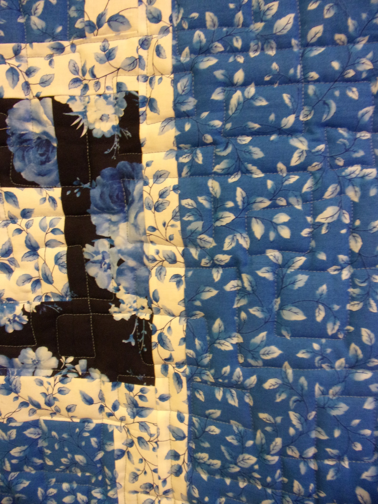 Quilt, Handmade Blue Rose Quilt 47" X 58" - Etsy