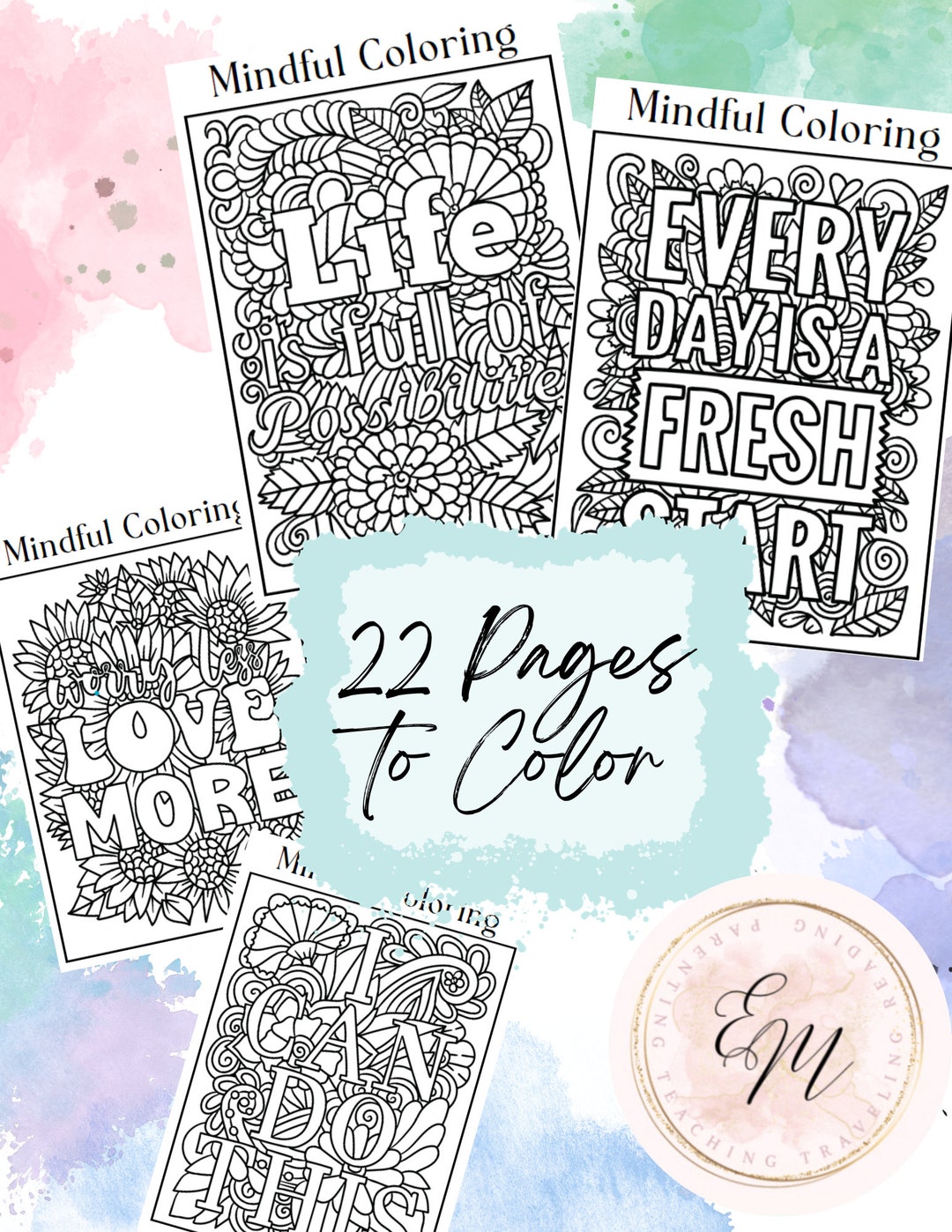 Mindful Coloring - Pdf Download - Printable - Etsy