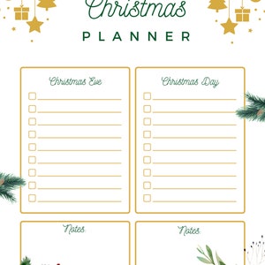 Gold Christmas Minimalist Planner Printable - Pdf Digital Download ...